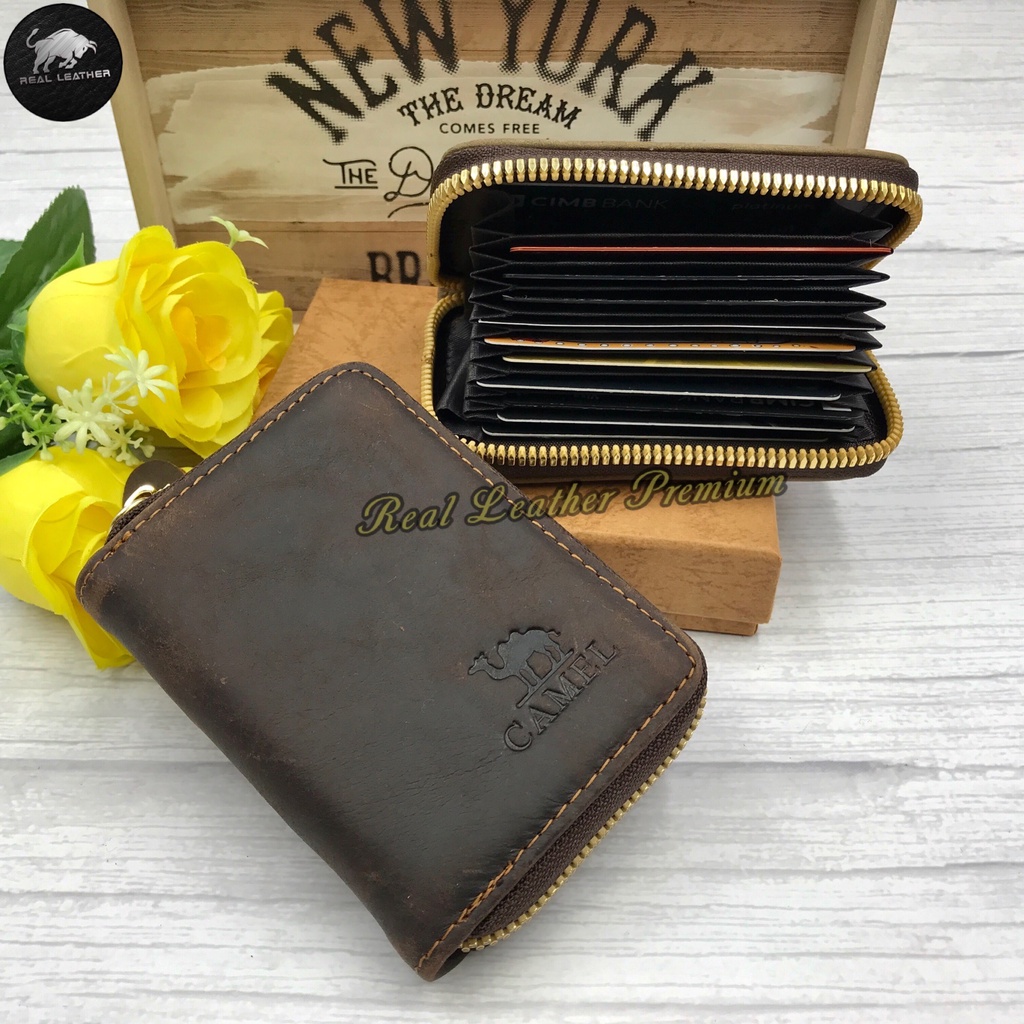 Leather Card Holder Wallet Credit Card Holder Men Kad Holder Mini Purse ...
