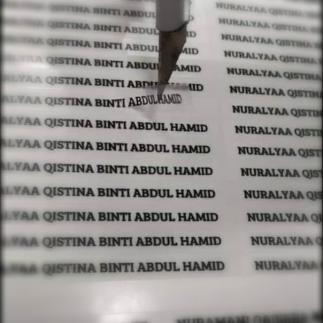 TRANSPARENT CLEAR OPP / WHITE STICKER FOR NAME (SCHOOL, EXERCISE BOOKS ...