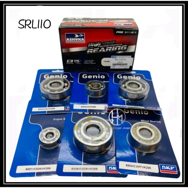 ASHUKA RACING ENJIN ENGINE BEARING SET KRISS/EX5DREAM/WAVE100/LC4S/LC5S ...