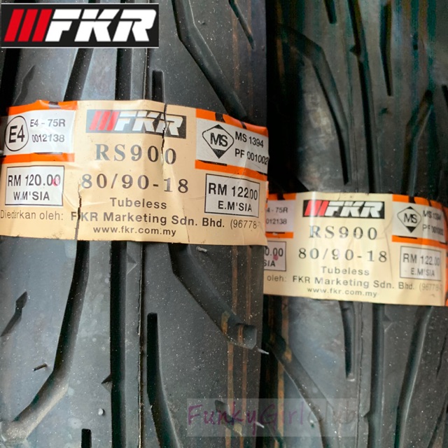 FKR RS900 TUBELESS TAYAR 80/90-18 80/80-18 Bunga Air RXZ AR80 Rim ...
