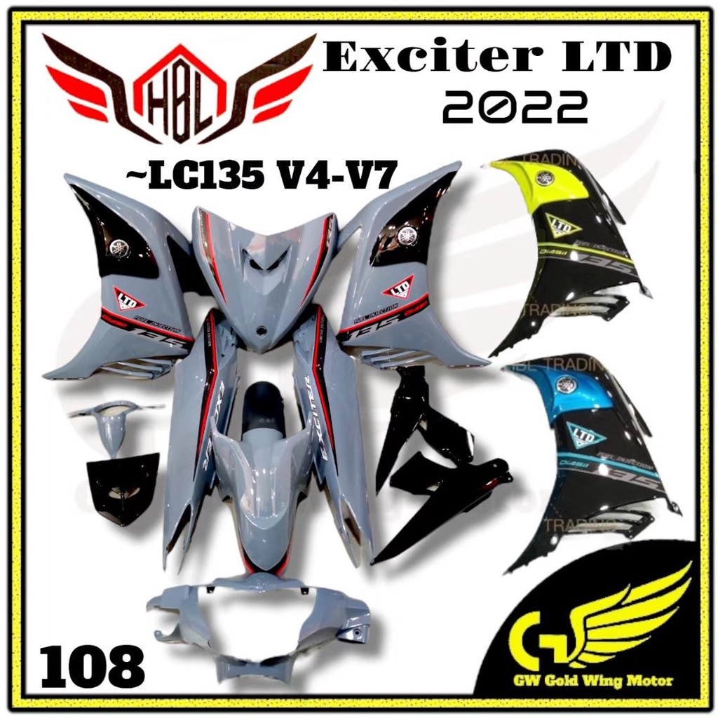 HBL YAMAHA LC135 V4 V5 V6 V7 108 Exciter LTD 2022 FULL BODY COVER SET ...
