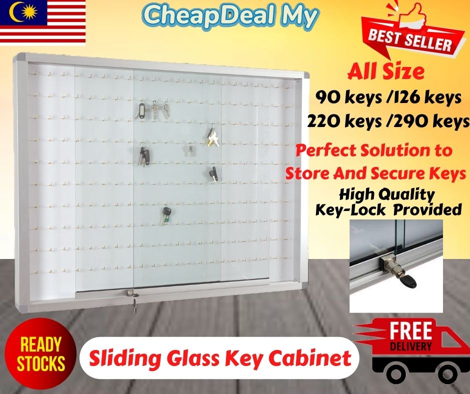 Kabinet kunci kaca gelongsor/Key storage Cabinet /Sliding glass key ...