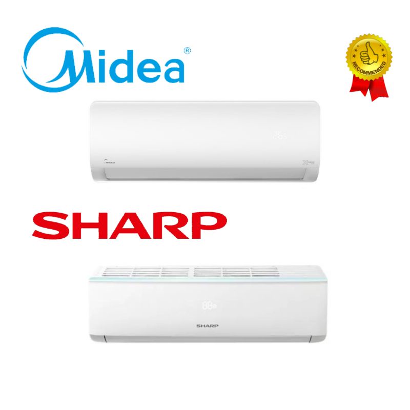 Midea 1HP Air Cond R32 Non-inverter MSGD-09CRN8 /Sharp 1HP R32 Non-inverter Air Conditioner ...