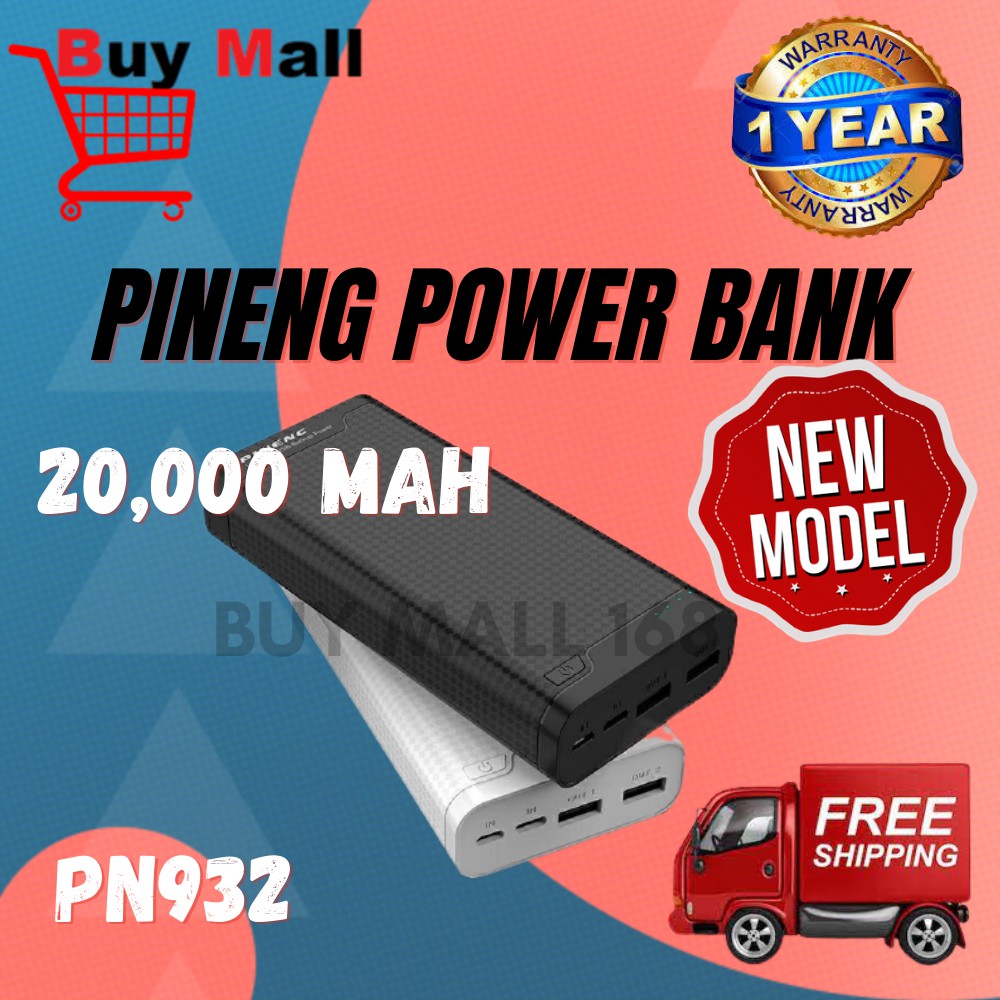 100% ORIGINAL PINENG POWER BANK PN-932 20000mAh PowerBank Fast Charge ...
