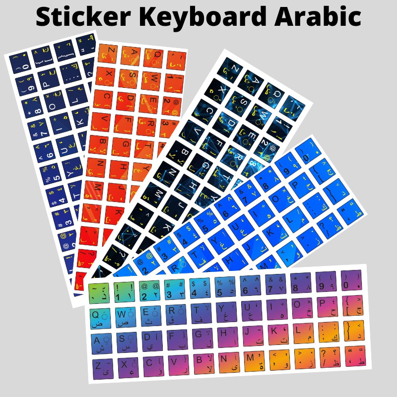 Waterproof ARABIC KEYBOARD STICKER (Vinyl material, cut and laminated ...