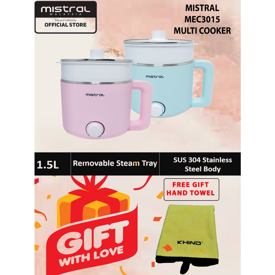 Mistral 1.5L Multi Pot Electric Cooker With Steam Tray MEC3015 | Shopee ...