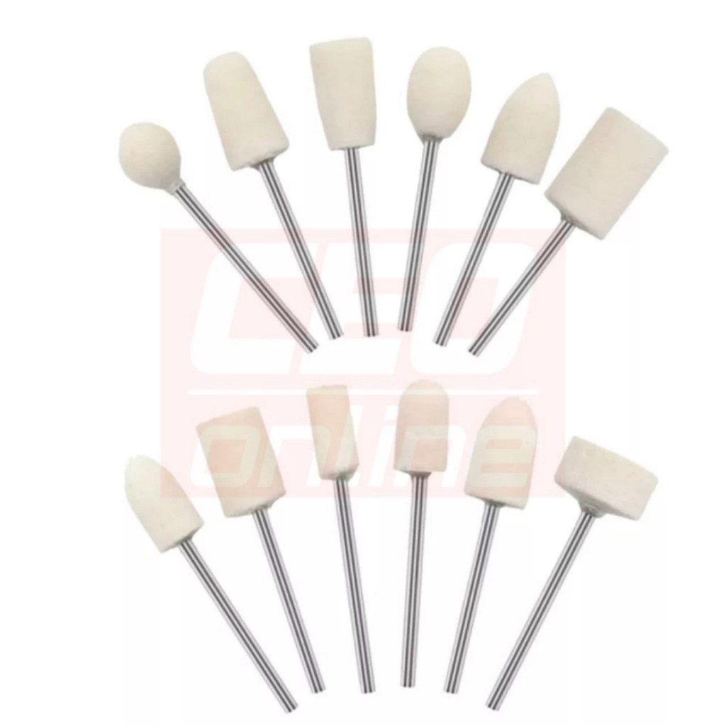 CEO 🇲🇾 12Pcs Wool Felt Grinding Sanding Head Abrasive Buffing Wheel 2 ...