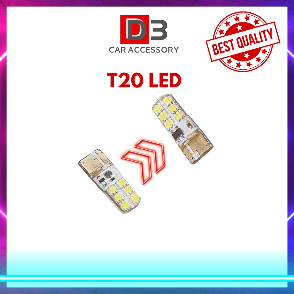 T20 LED 7443 W21 / 5W Bulb 2 pcs Canbus For DRL Daytime Running Brake ...