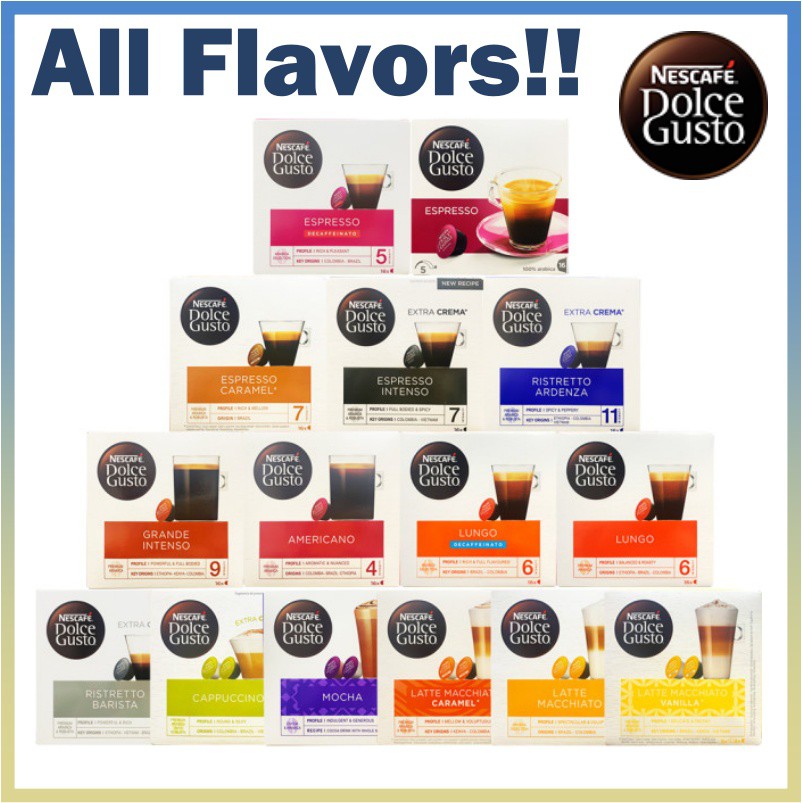 Nescafe Dolce Gusto Coffee Capsule All Flavors / Flat White, Risretto ...