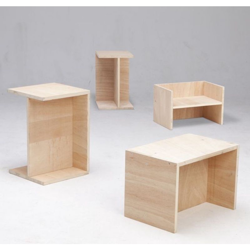 Berliner Hocker Multipurpose Furniture Solid Wood Table Chair End Table ...