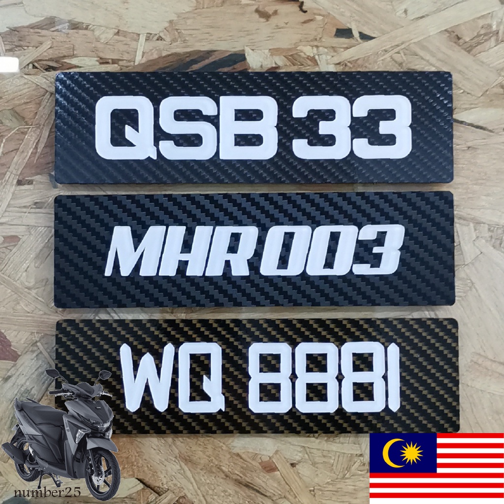 🔥Carbon Fiber Papan Kecil🔥 Nombor Plate Motor Carbon Fiber Acrylic Font ...