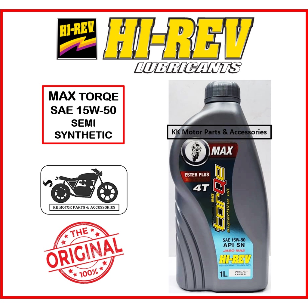 [100% ORIGINAL !!!] HI-REV HIREV MAX TORQE SAE 15W-50 15W50 ESTER PLUS ...