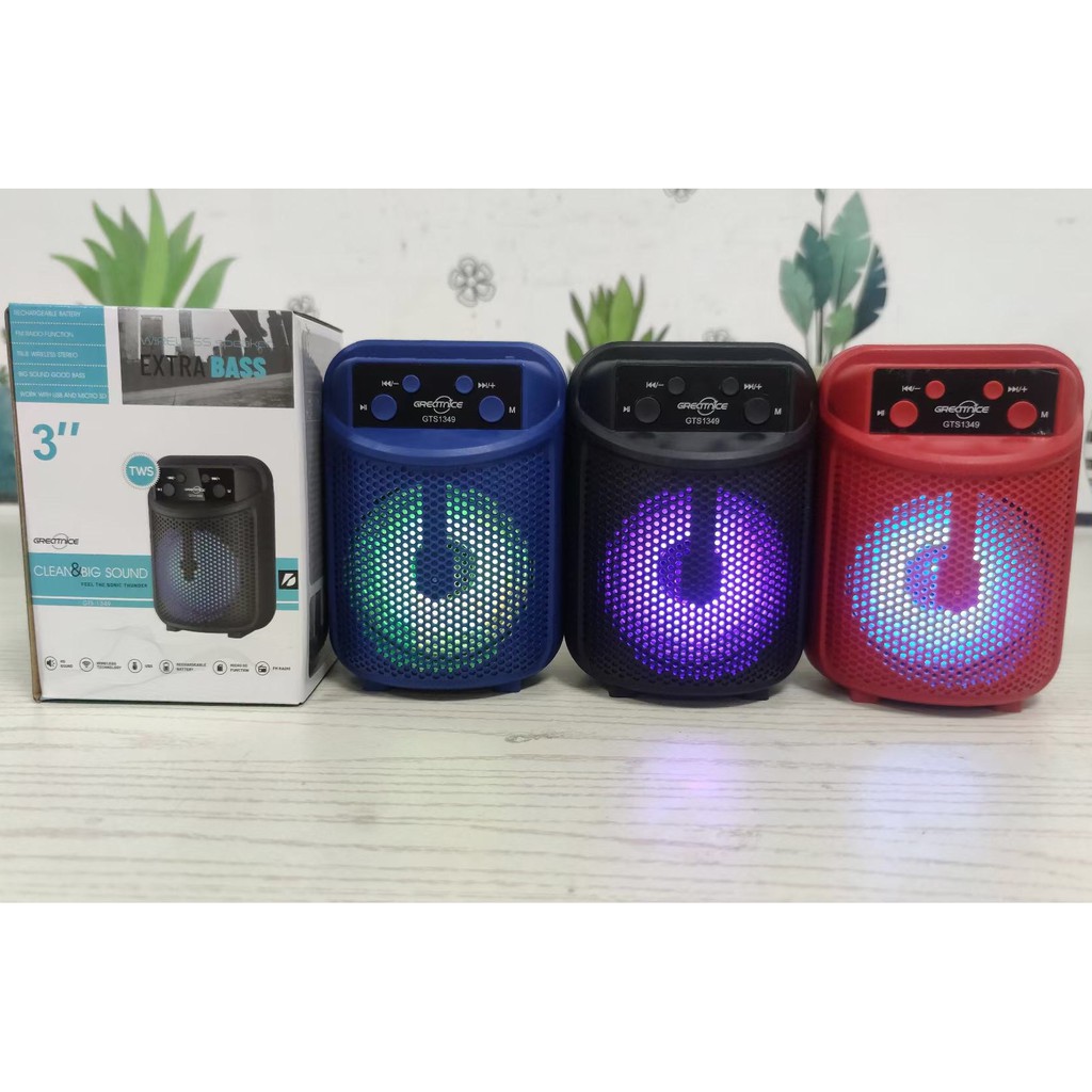 GTS-1349 3"Inch LED Portable Super Bass Speaker Bluetooth/USB/TF/LED ...
