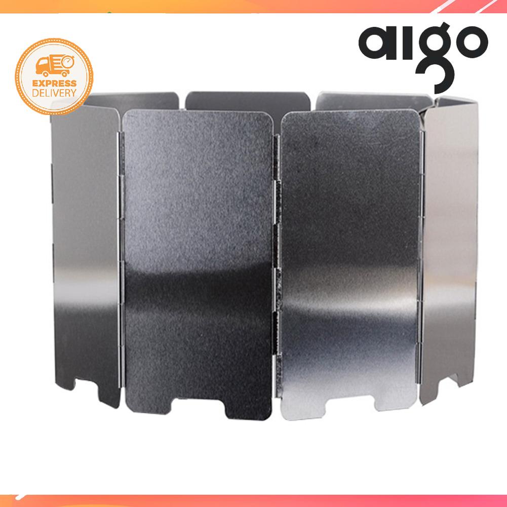 Aigoni 9 Plates Foldable Burner Windshield Outdoor Camping Cooking Wind ...