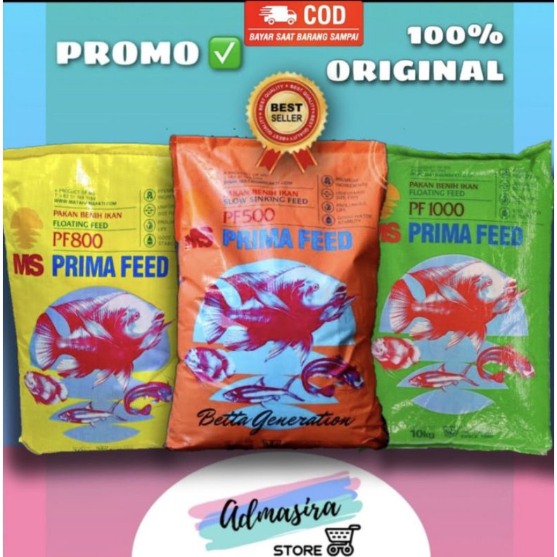 Pf 500 PF 800 PF 1000 PF 0 PF200 repack 1kg PRIMA feed Pellet fish seed ...
