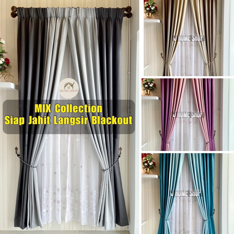 MIX Collection Siap Jahit Langsir 80-90% Blackout -PM untuk jenis RING ...