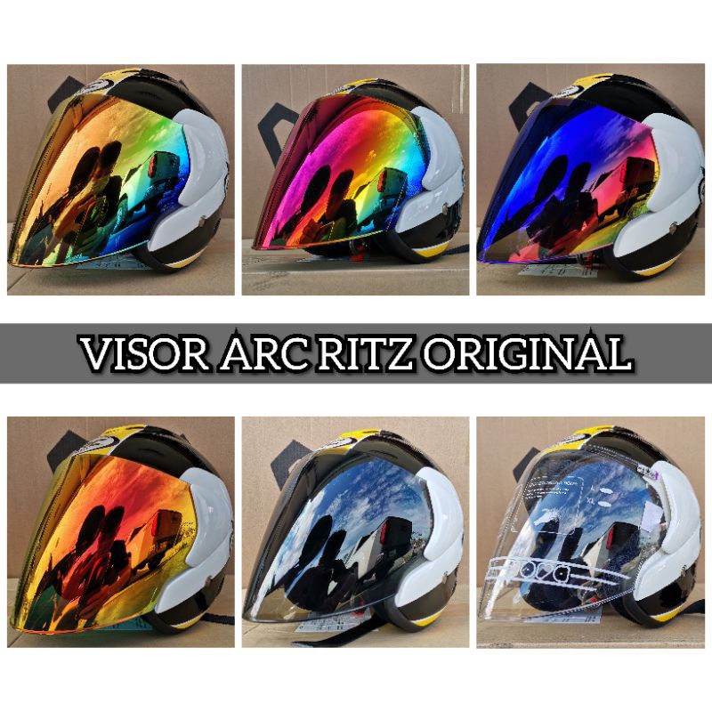 【100%ORIGINAL】 VISOR HELMET ARC RITZ RAINBOW FIRE ORANGE BLUE LIGHT ...