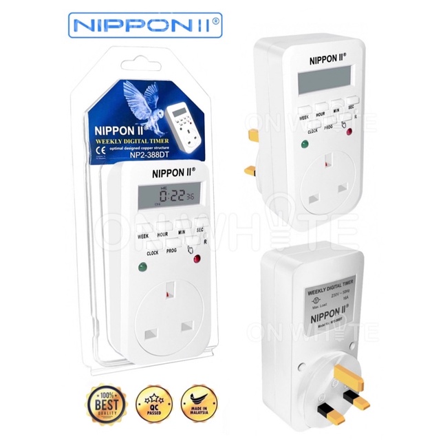PLUG IN TIMER 13A 24Hours DIGITAL NIPPON II /SUM /NEM | Shopee Malaysia