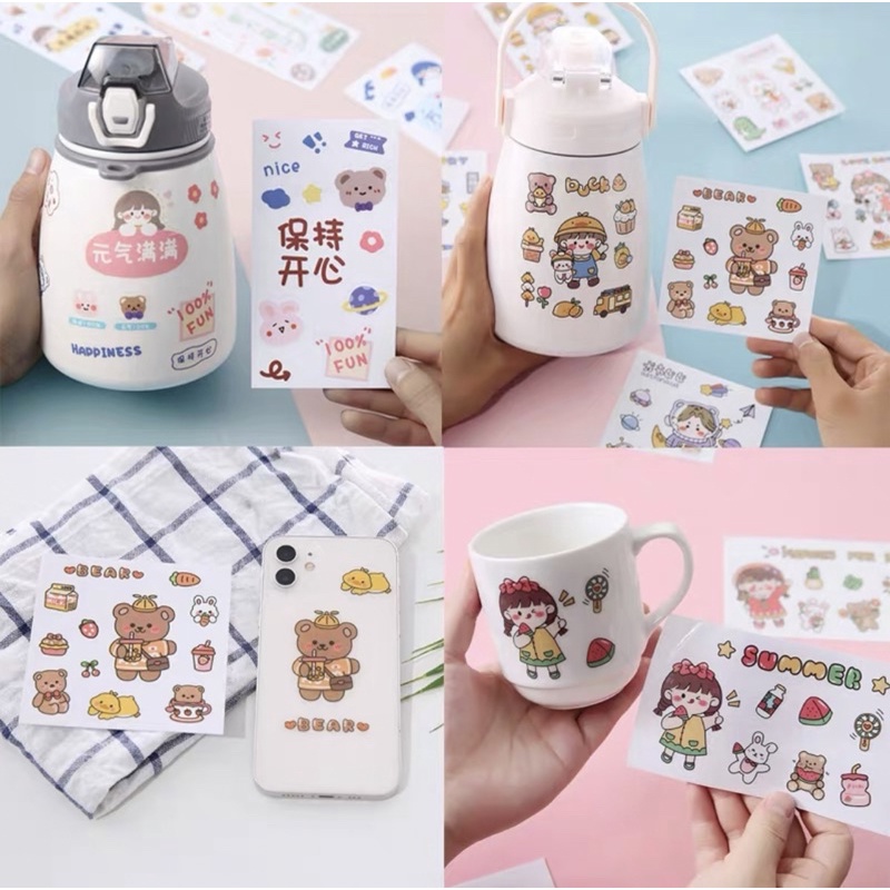 2D Cute Cartoon Uniqstyle PVC Waterproof Sticker DIY Decorative To ...