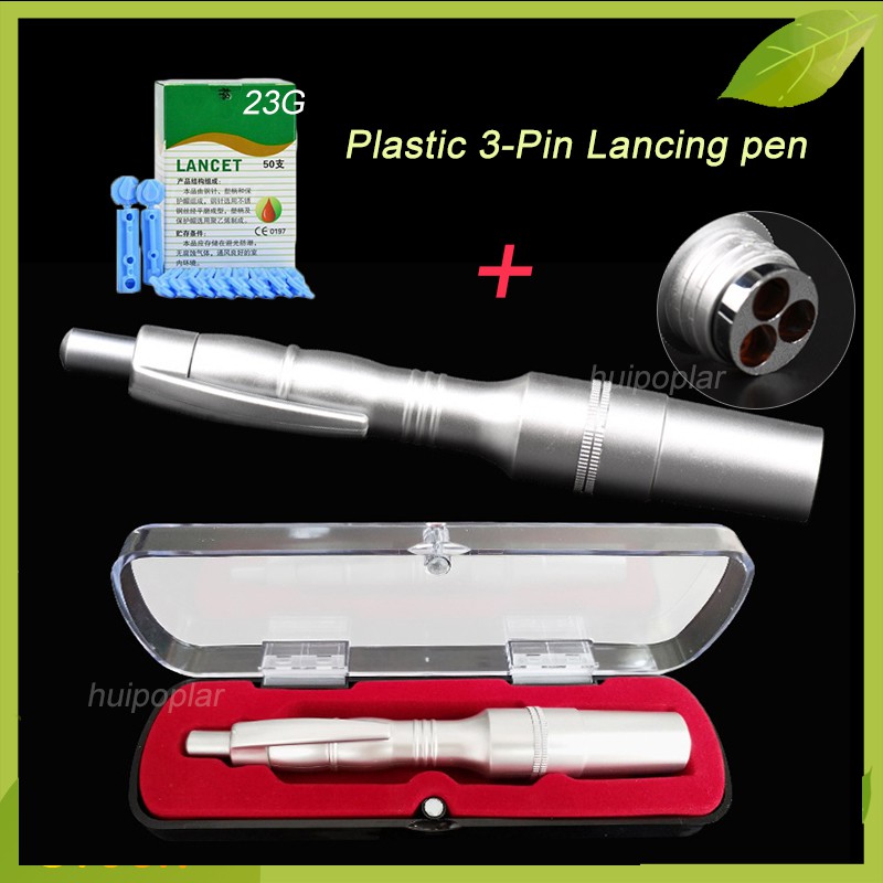 Plastic 3-Pin Lancing pen Bleeding Pen Blood cupping lancing device ...