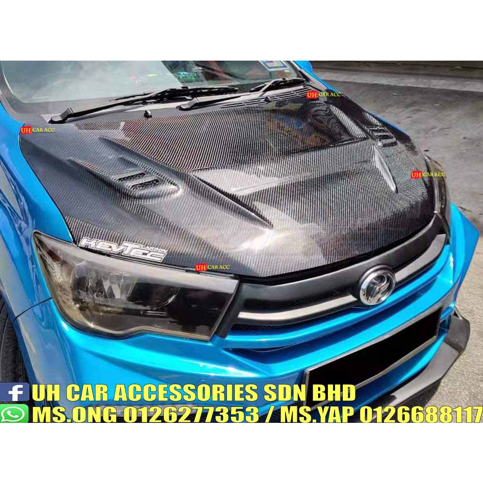 Perodua bezza thailand carbon fibre front bonnet bonet hood | Shopee ...