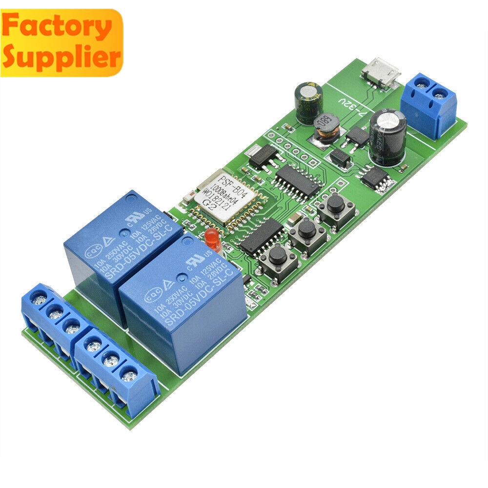 DC 7-32V 2 Channel Smart Switch Home Remote Control WiFi Wireless Relay ...