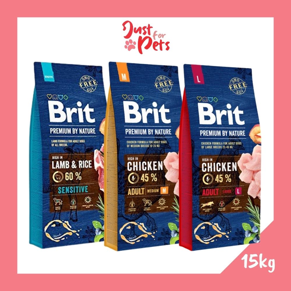 Brit Premium Nature 15kg Dry Dog Food [Adult L / Adult M / Sensitive ...