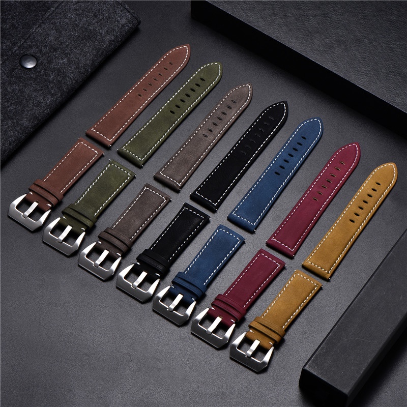 New Style Vintage Leather Watchband 18mm 20mm 22mm 24mm Frosted ...
