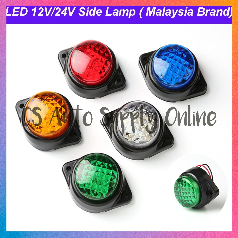 CS 24v LED Trailer Side Lamp Outline Marker Light Side Small Lamp Lampu ...