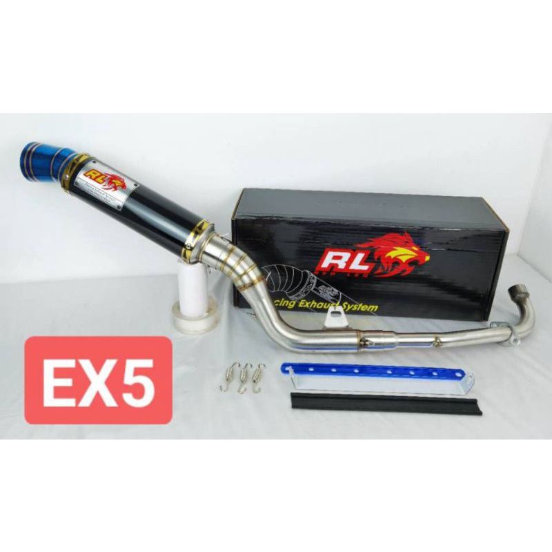 Original RED LEO THAILAND Exhaust Racing Honda EX5/ Dream 100 (25mm 25mm 45mm 51mm) Blue Muffler ...