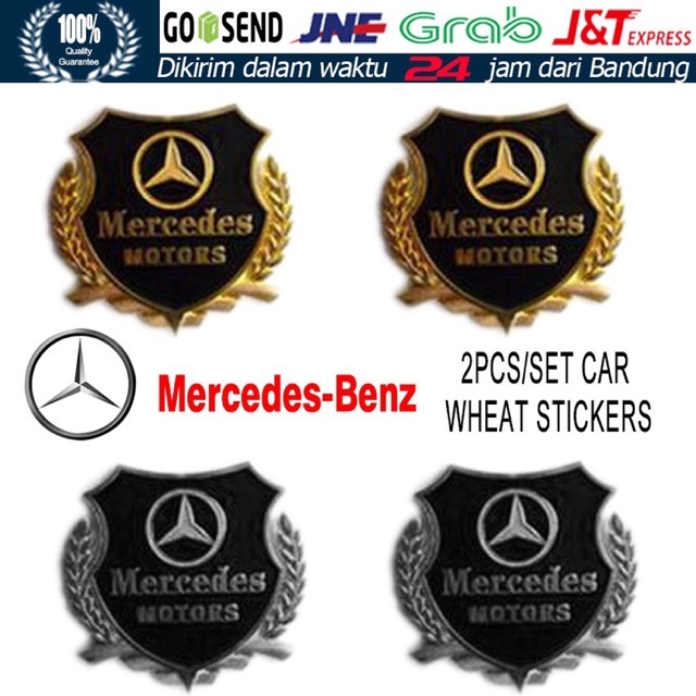 Benz 3D Logo Stickers VIP Motors Wheat Car Logo Car Emblem Badge Decal ...