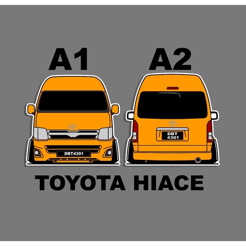 🔥Sticker Custom TOYOTA HIACE siap No.plat 🔥🔥🔥 | Shopee Malaysia