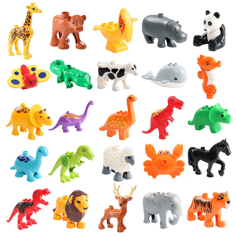KACUU DIY Zoo Duplo Animal Building Blocks Duplos Animals Series Models ...