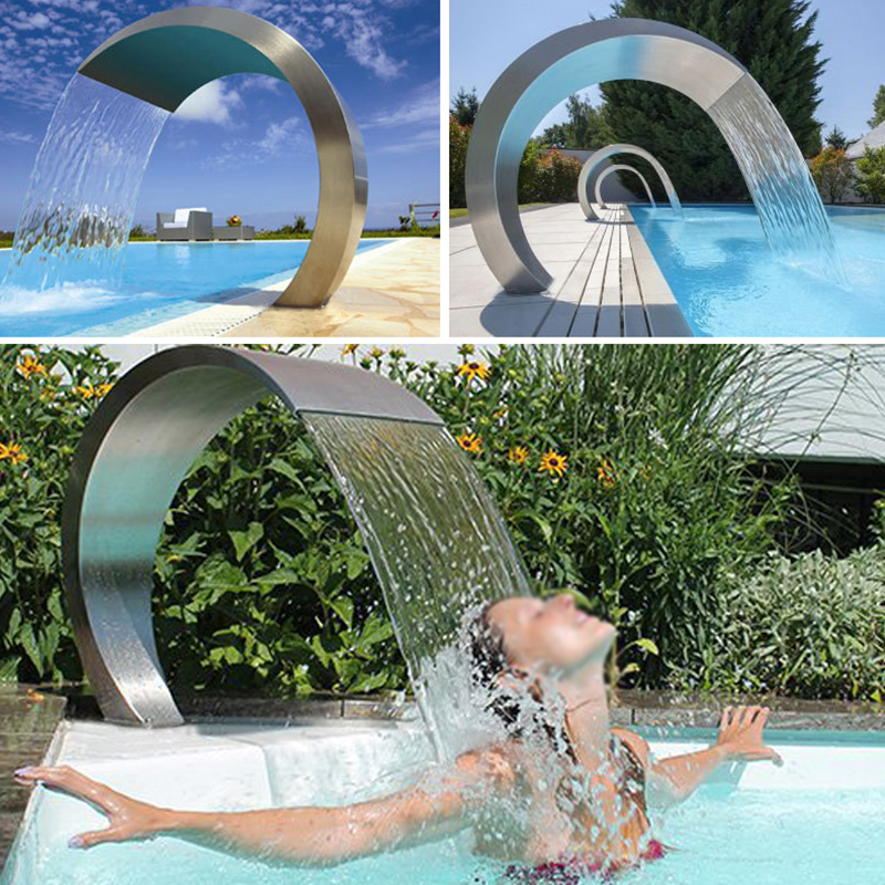 40x20cm/60x30cm Stainless Steel Pool Water Fountain Pond Garden ...