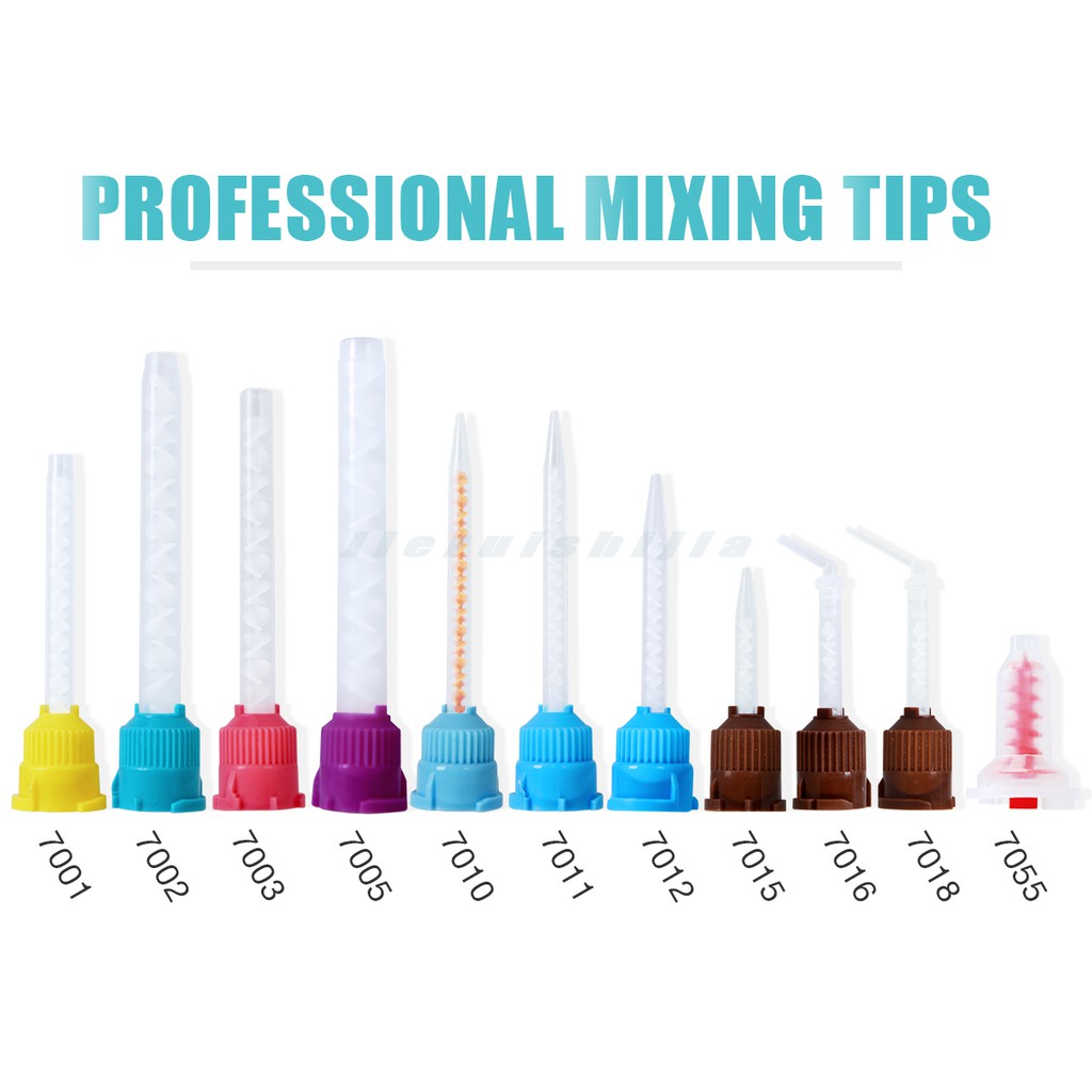 50Pcs Disposable Dental Impression Mixing Tips Silicone Rubber Film ...