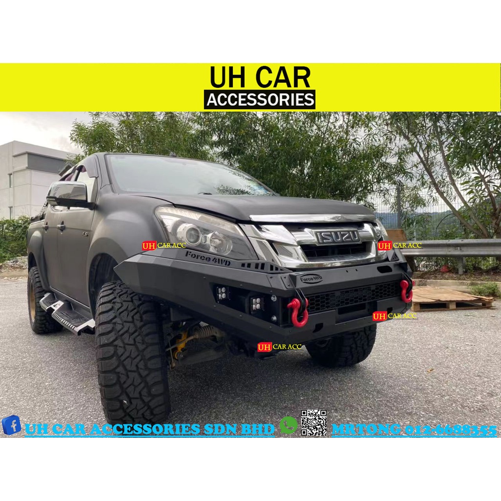 Isuzu dmax d-max 2013-2019 force op steel front bumper bull bar ...