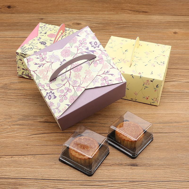 HANDLE MOONCAKE PAPER BOX/EGG TART PAPER BOX/FOOD BOX | Shopee Malaysia