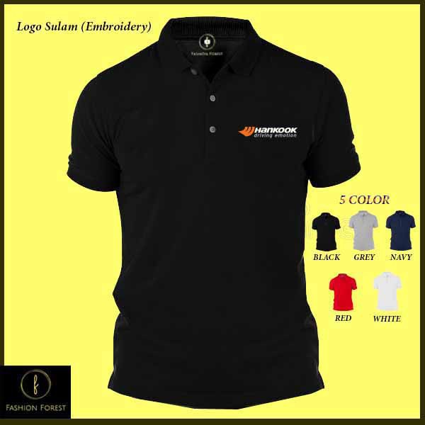 Fashion forest Polo T-Shirt HANKOOK Logo Sulam Racing tires Racing ...