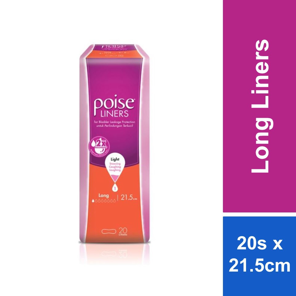 Poise Liners Long Incontinence/Adult Diapers (21.5cm/10 x 2 Packs ...