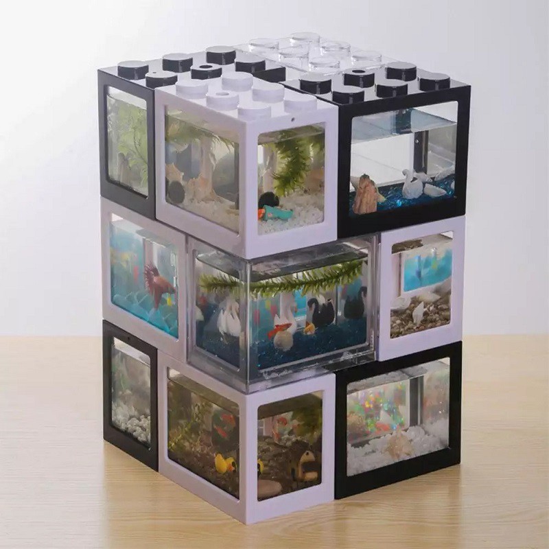 eleven2 Mini Lego Building Block Tank Betta Fish Aquarium For Breeding ...