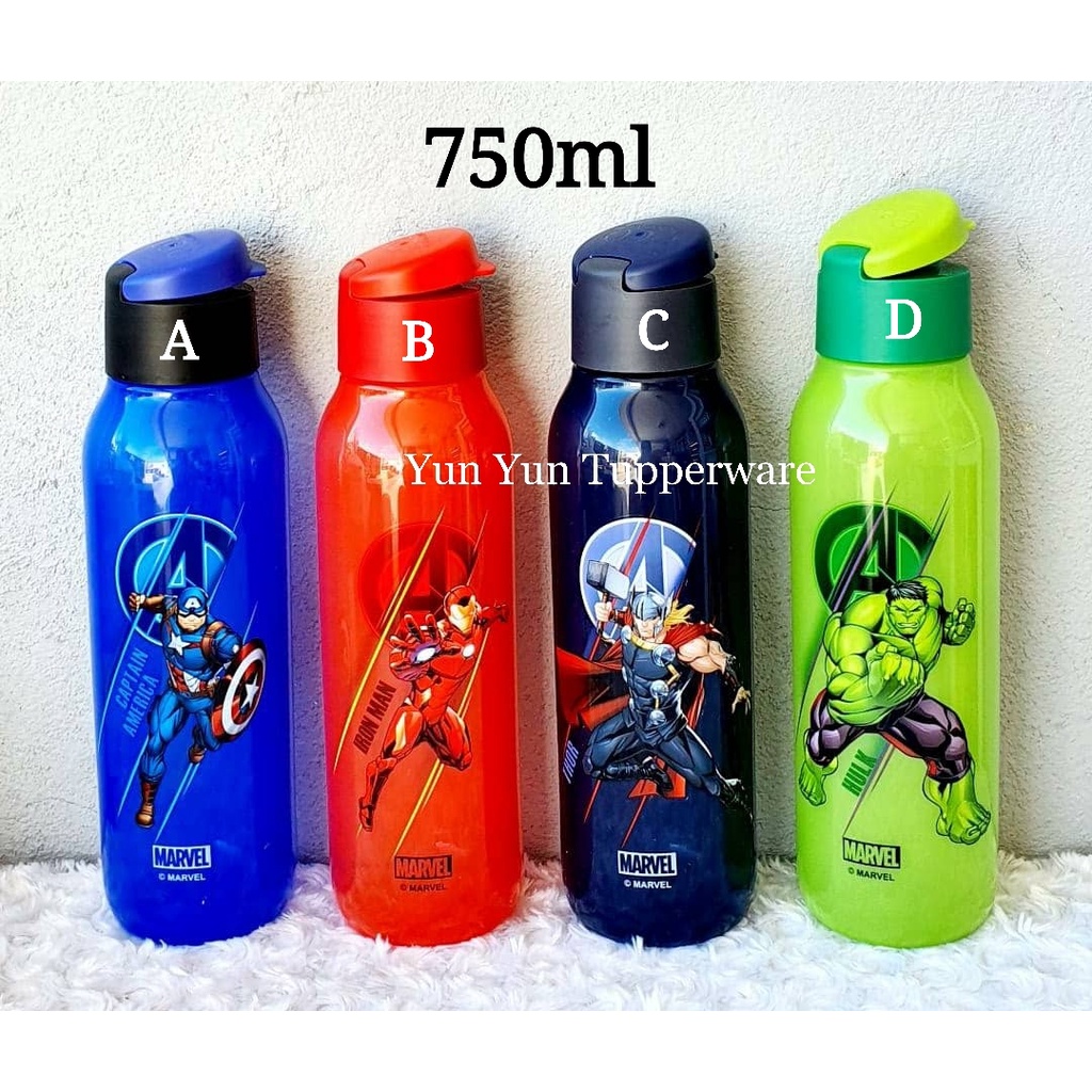 Tupperware Avangers Eco Bottle 750ml - Iron Man / Captain America ...