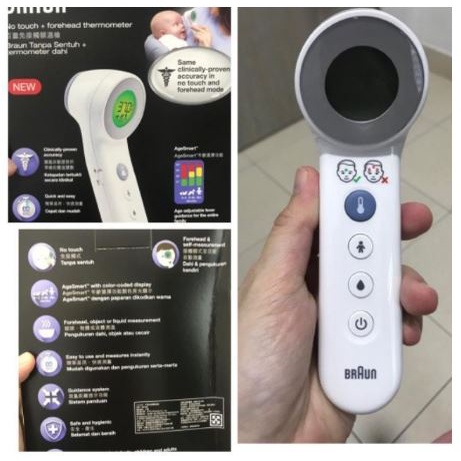 BRAUN No Touch + Forehead Thermometer Thermoscan BNT 400 (Original ...