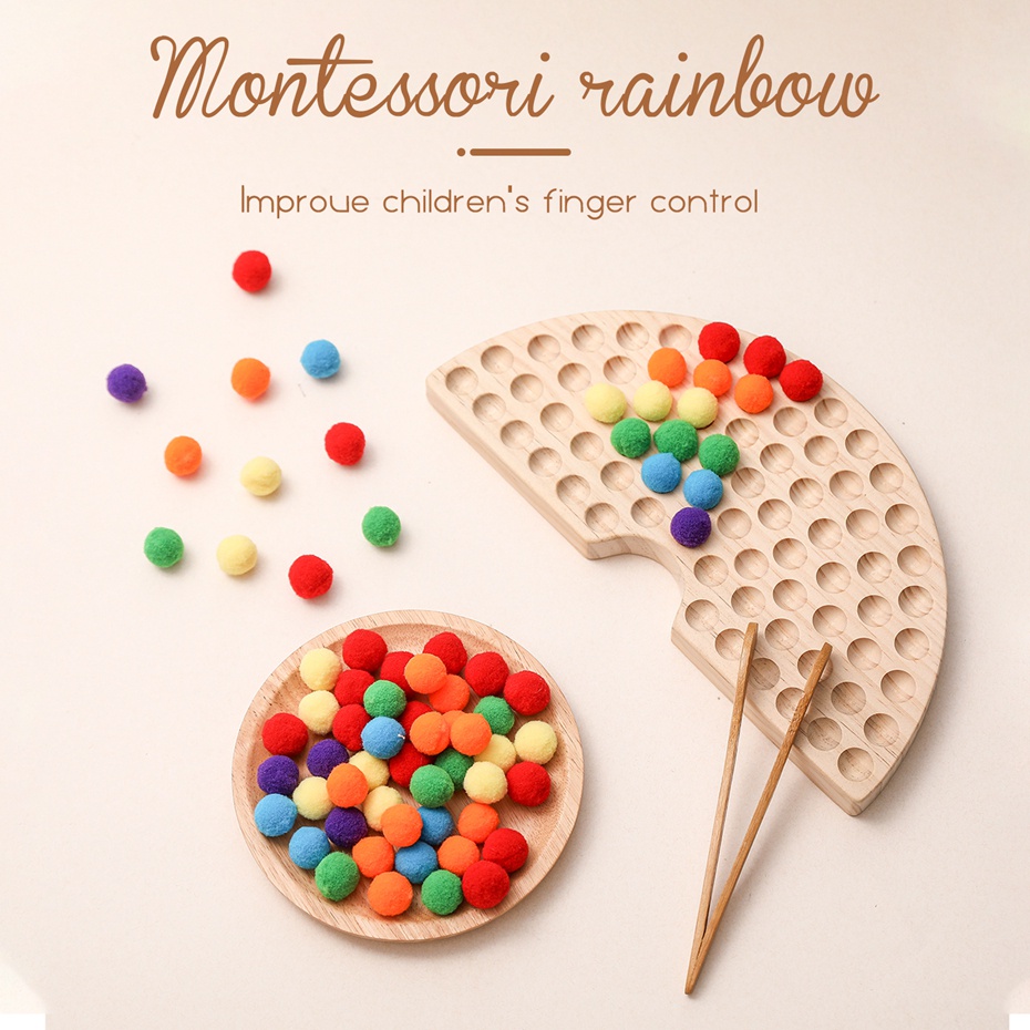 Rainbow Board Wooden Toys Baby Montessori Educational Toys Toddler ...
