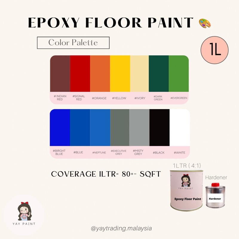 MATTE & GOLSS 1L//5L YAY PAINT EPOXY FLOOR PAINT [HEAVY DUTY ...