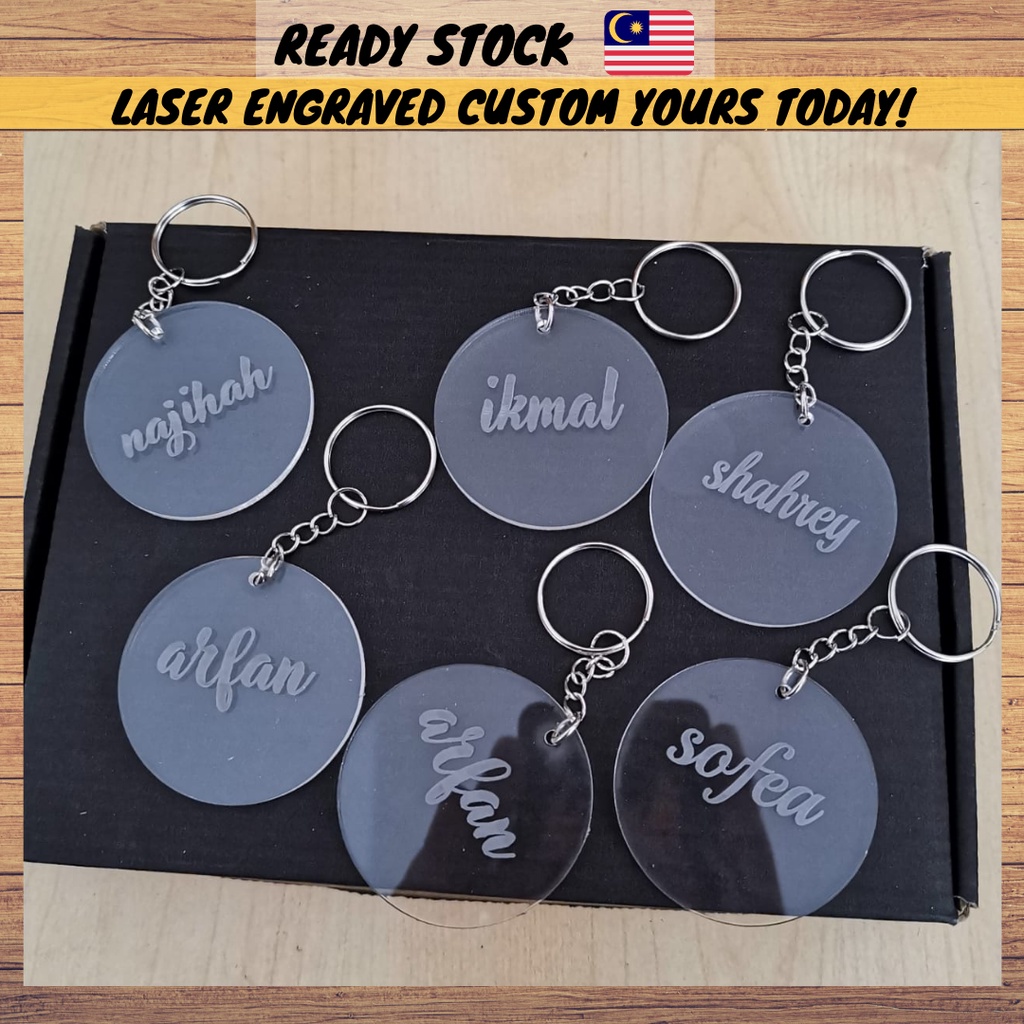 Ready stock round shape arcylic keychain custom made size 5cm x 5cm ...