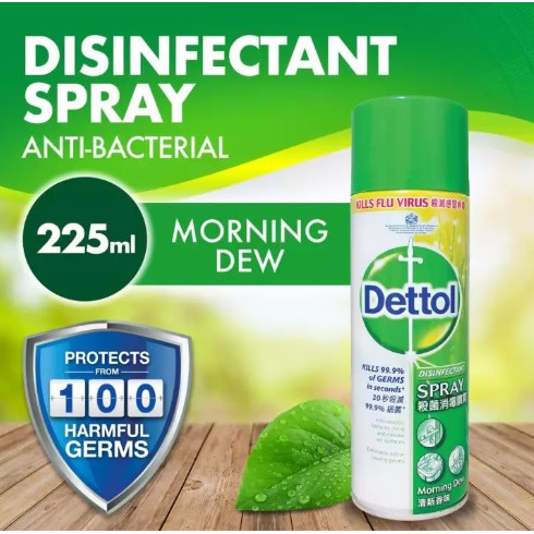 DETTOL DISINFECTANT SPRAY MORNING DEW / CRISP BREEZE 225ML | Shopee ...