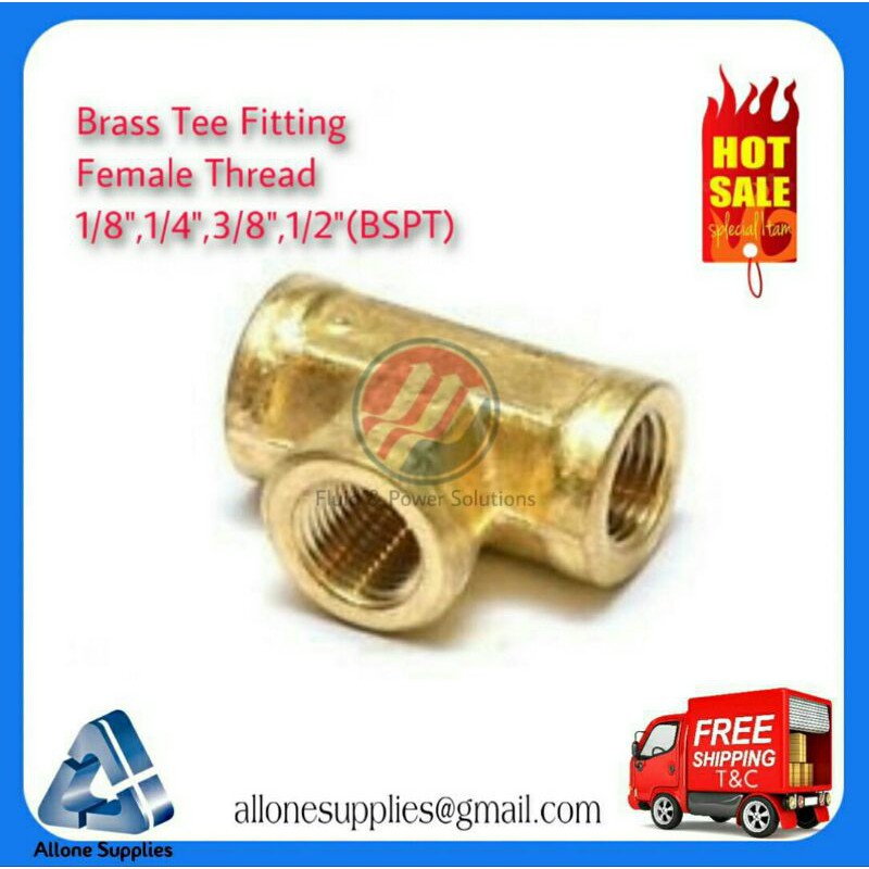 Brass Fitting Female Tee 1/8" ~ 1/2", Brass Fitting for Air Compressor ...