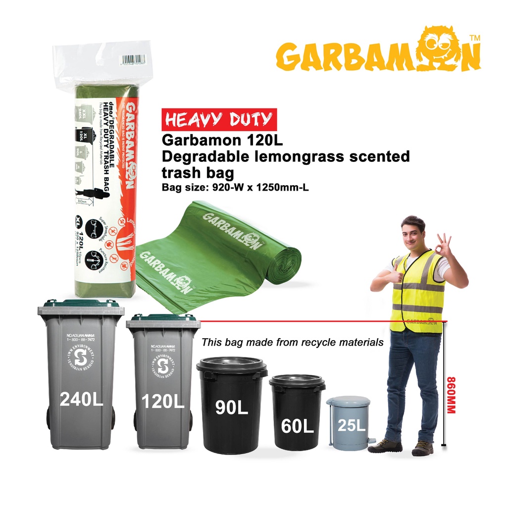 GARBAMON - Beg Sampah Kuat, Terurai & Beraroma / Extra Strength Scented ...