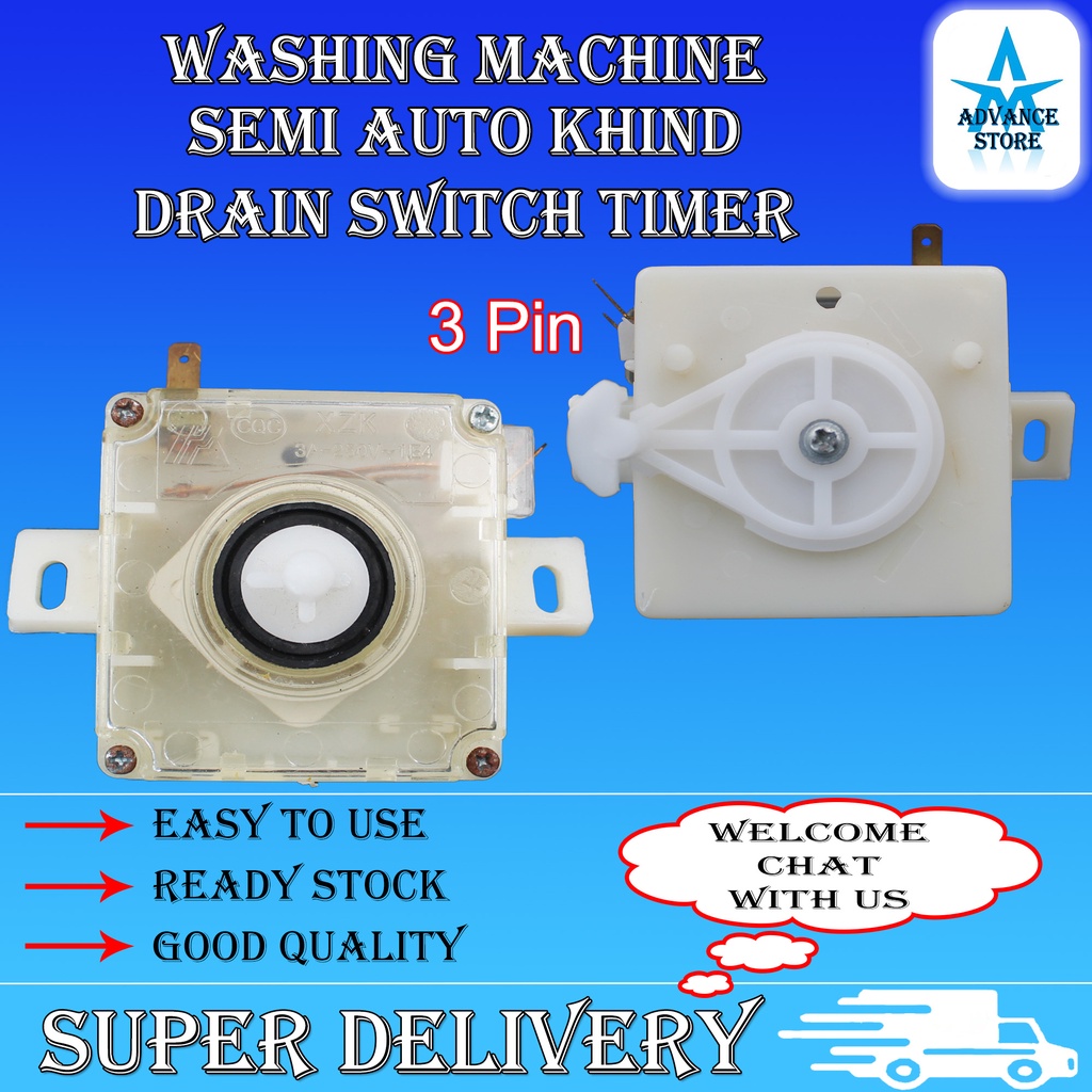 WM700 WM1000 WM1017 WM1200 WM1500 Semi Auto Washing Machine KHIND 3pin ...