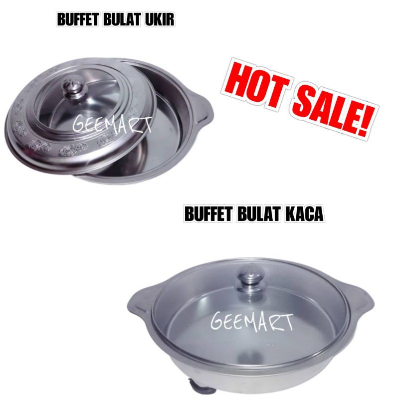 HARGA BORONG!! BUFFET BULAT UKIR & KACA PENUH / ROUND BUFFET SET FOOD ...